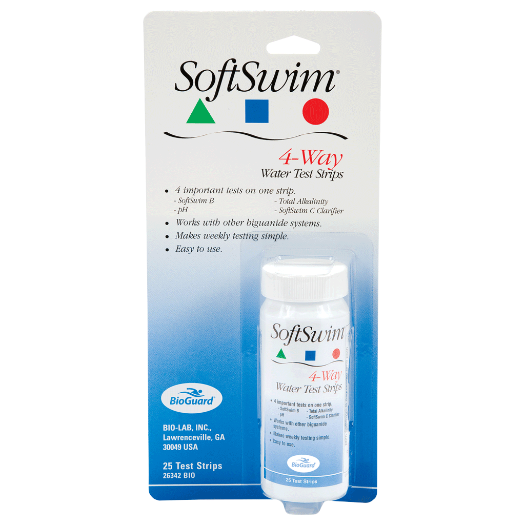 BioGuard SoftSwim 4-Way Test Strips (25 count) | Pool Water ...
